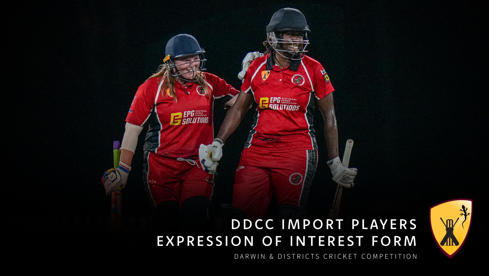 Play Cricket in Darwin - DDCC Import Expression of Interest Now Open ...